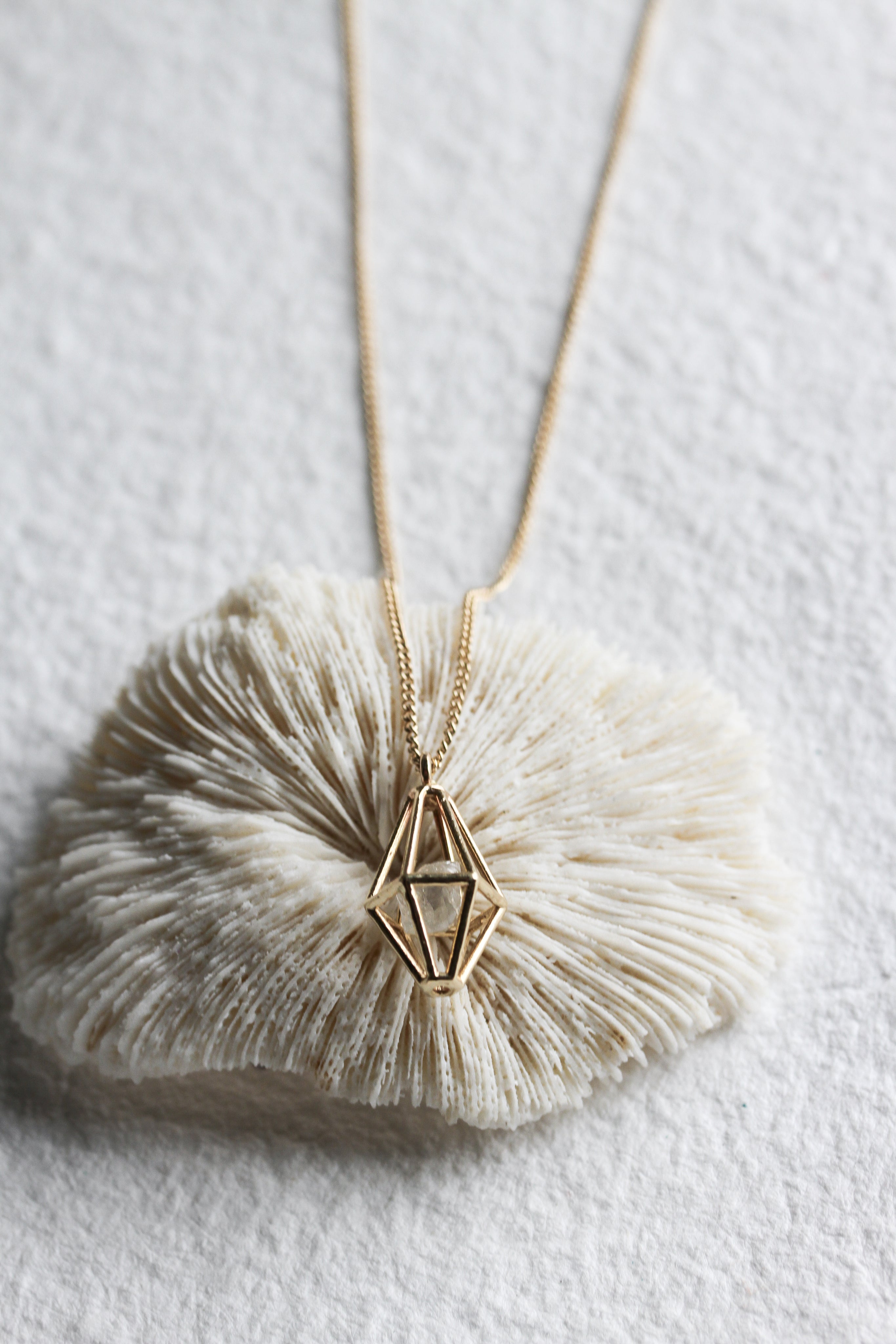 JP CAGED RAW DIAMOND CURB CHAIN NECKLACE | Jane Pope Jewelry