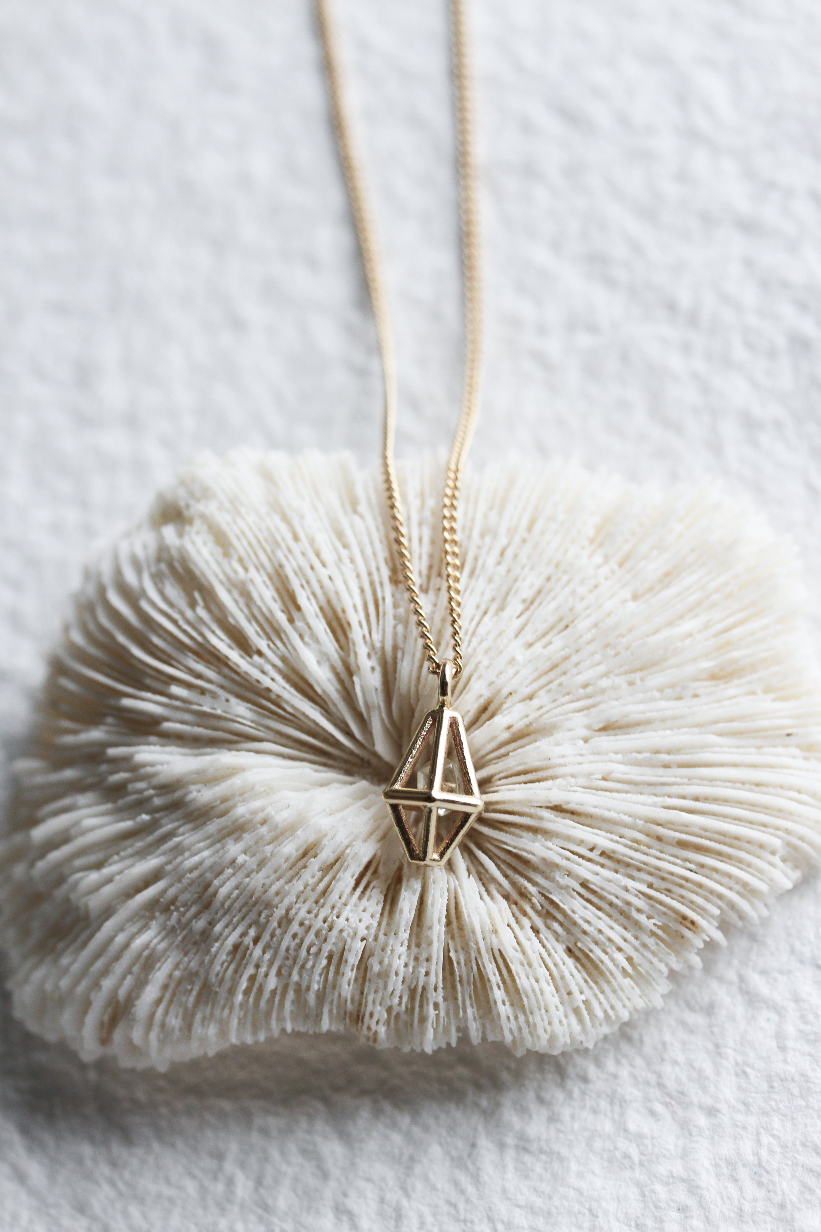 JP CAGED RAW DIAMOND CURB CHAIN NECKLACE | Jane Pope Jewelry
