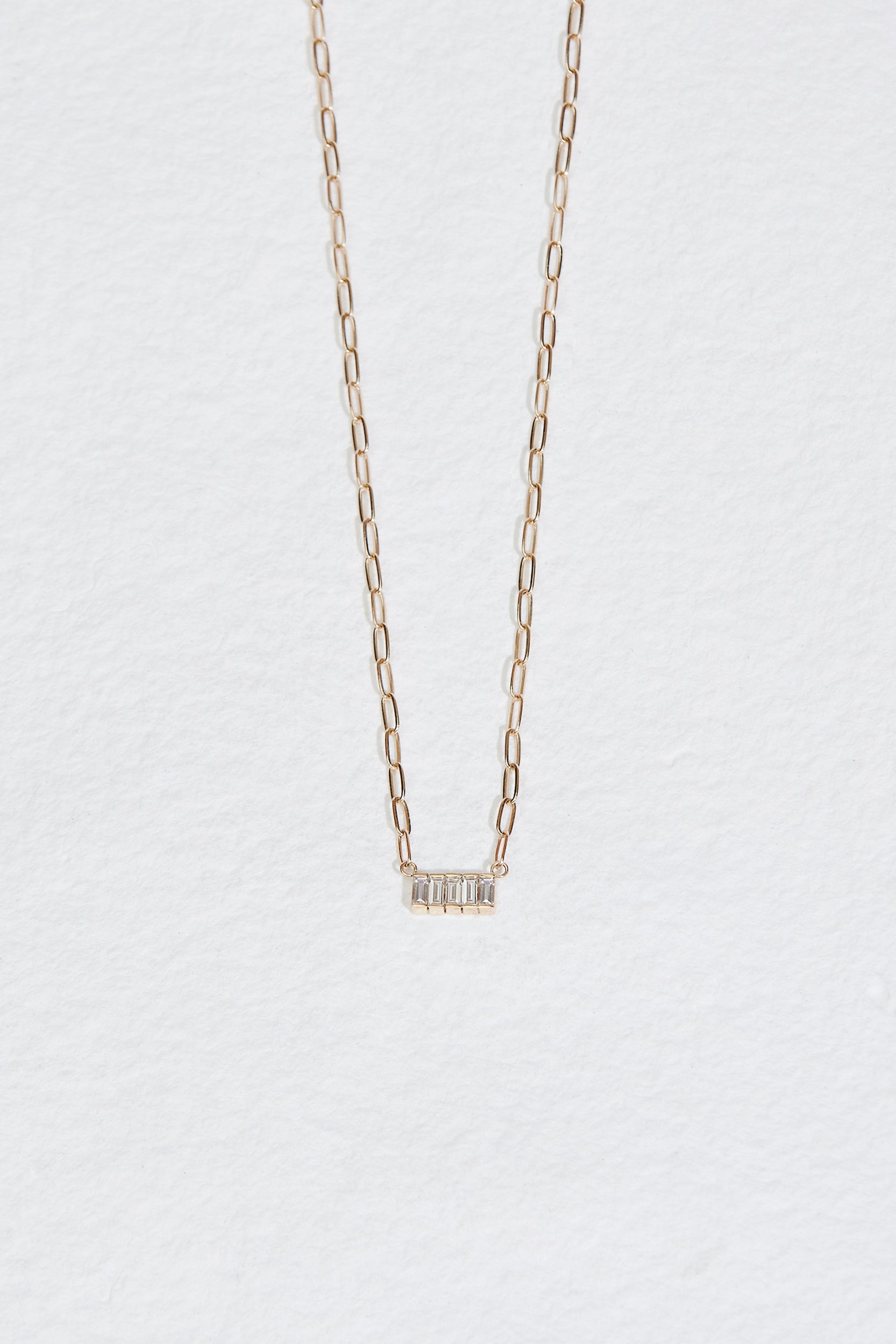 JP VERTICAL BAGUETTE DIAMONDS NECKLACE | Jane Pope Jewelry