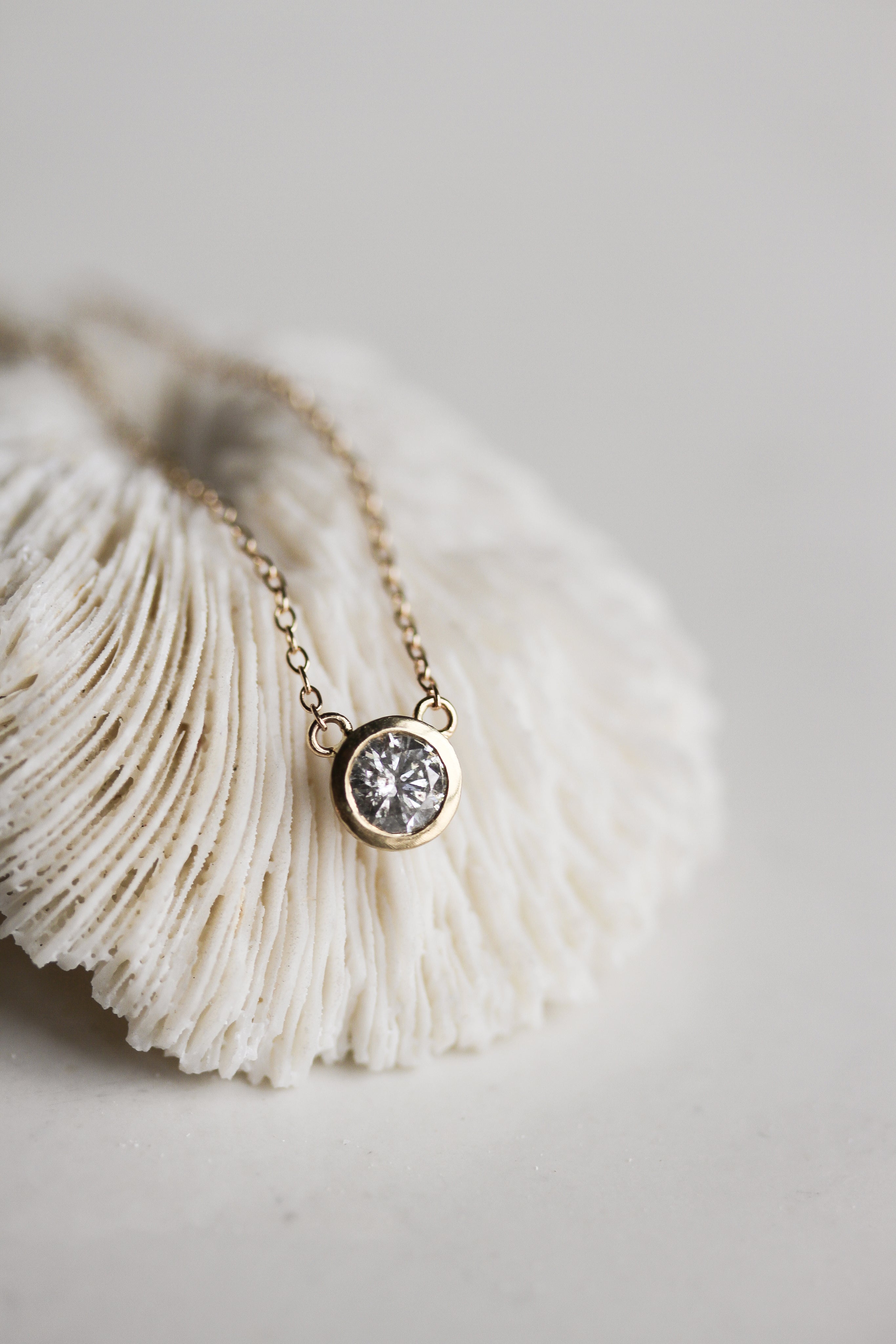 JP OPEN BACK BEZEL SET SALT AND PEPPER DIAMOND NECKLACE | Jane Pope Jewelry