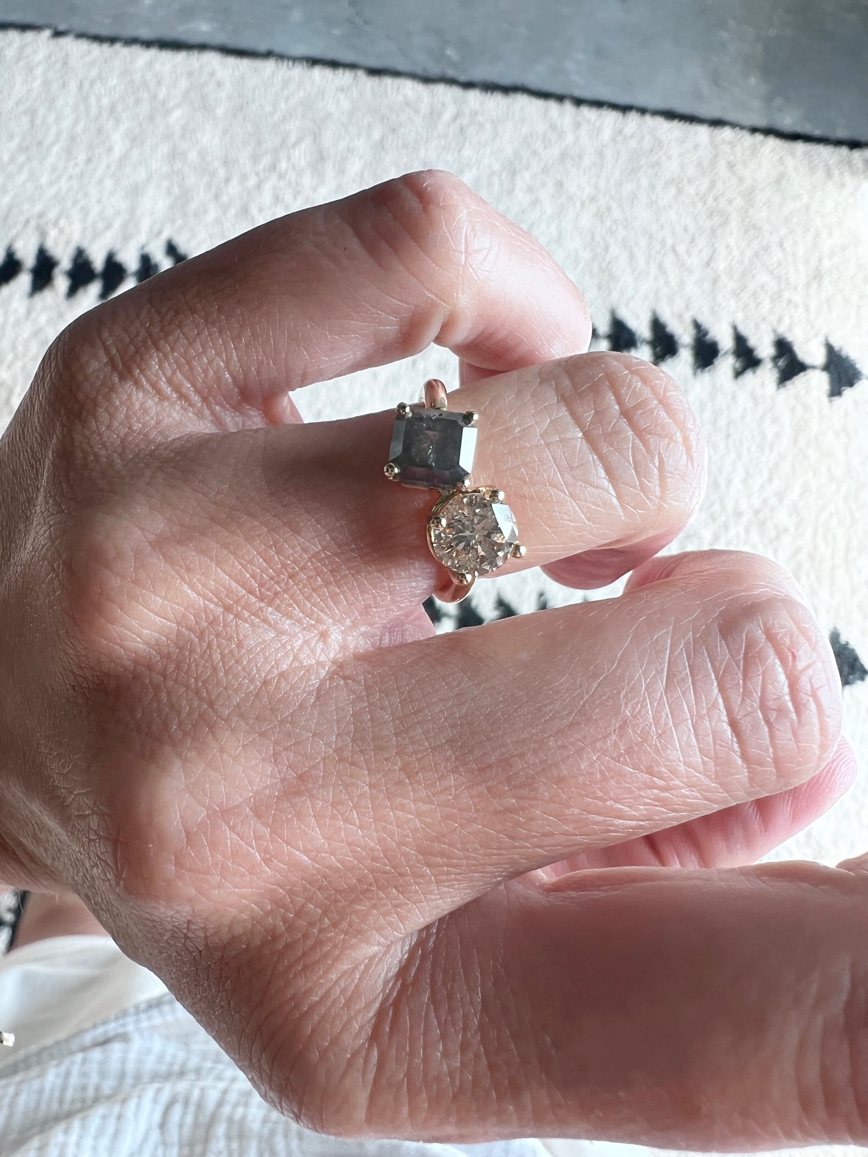 JP GILD BLUSH + SMOKE DIAMOND RING | Jane Pope Jewelry