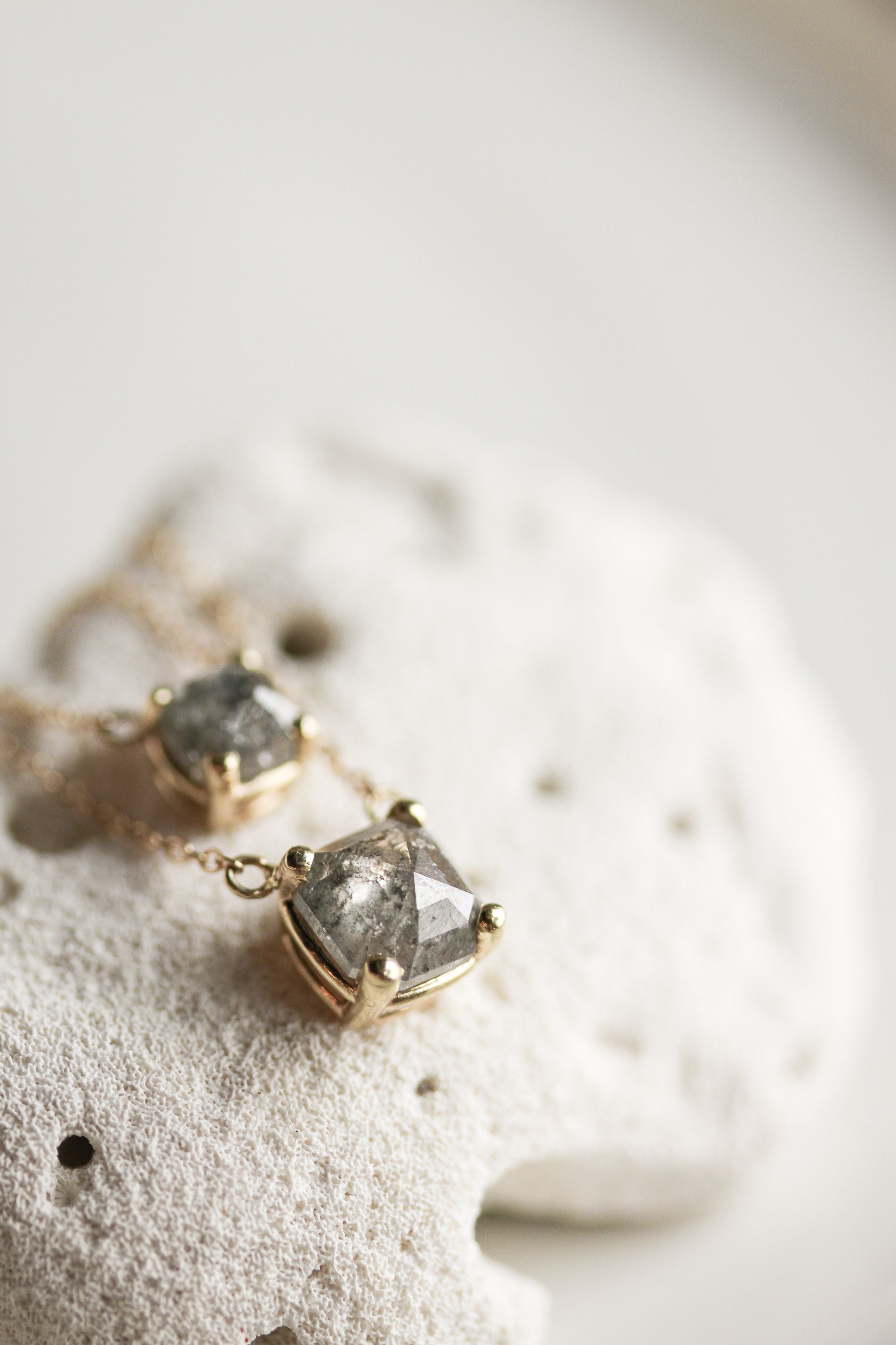 JP ROSE CUT SALT AND PEPPER DIAMOND NECKLACE | Jane Pope Jewelry