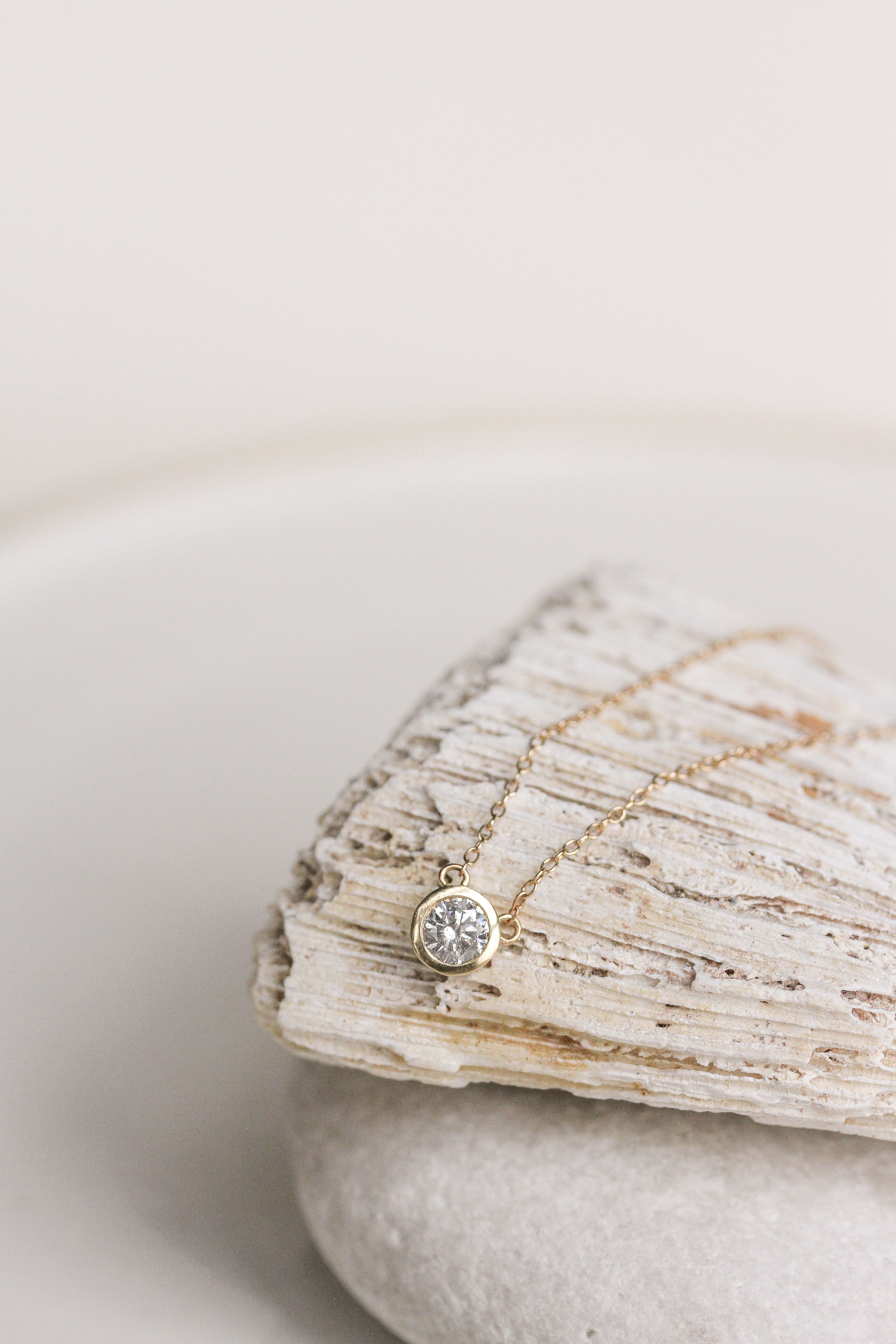 JP OPEN BACK BEZEL SET SALT AND PEPPER DIAMOND NECKLACE | Jane Pope Jewelry